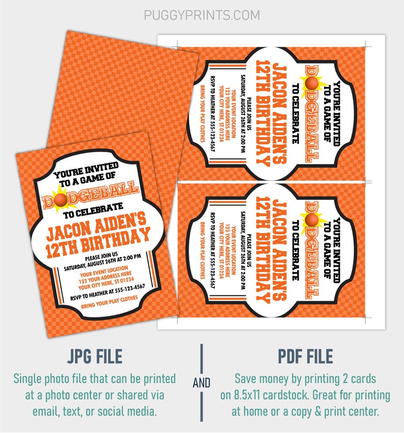 Dodgeball Birthday Invitation Editable Dodgeball Invitation - Etsy