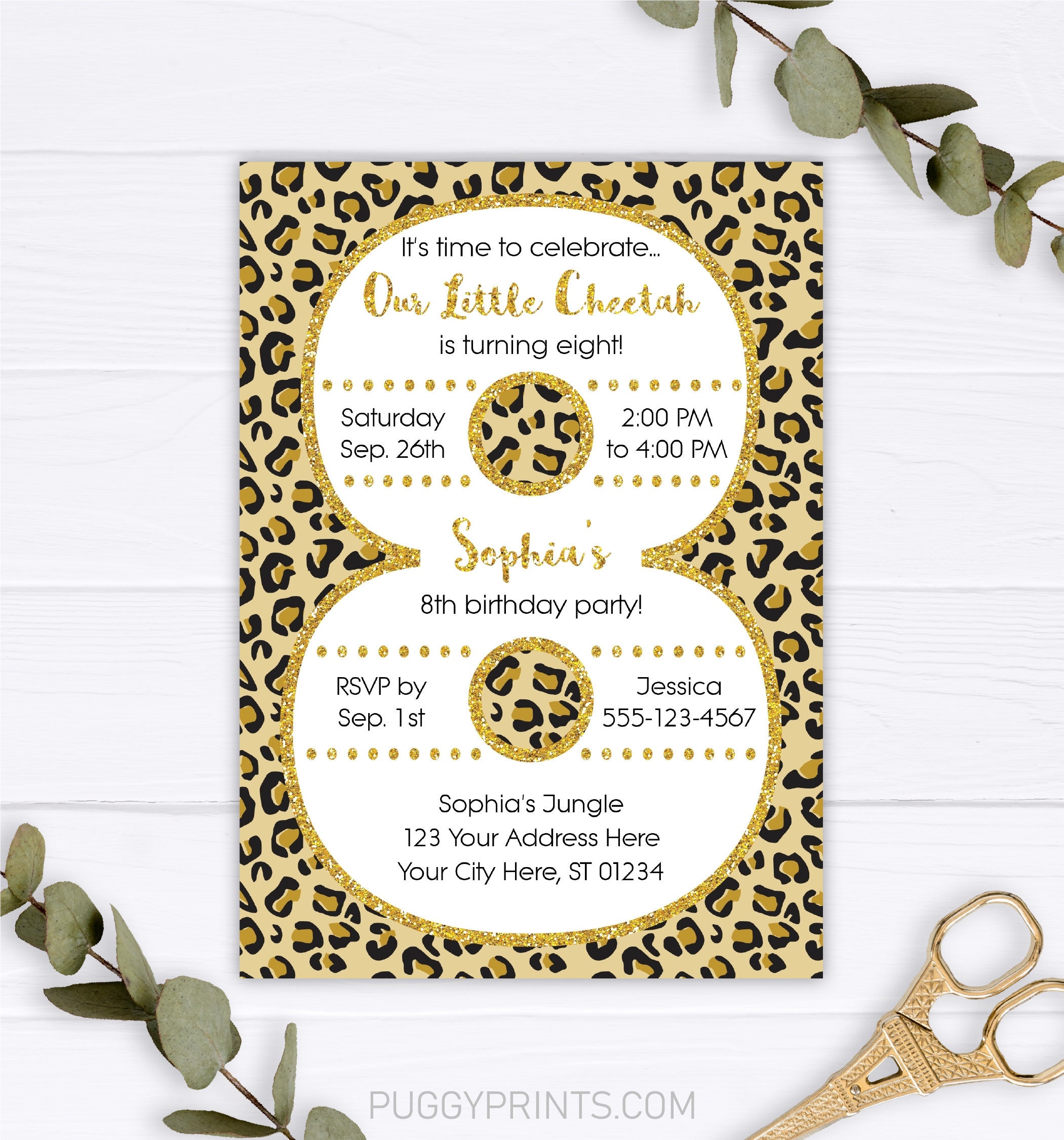 Cheetah Quinceanera Invitations
