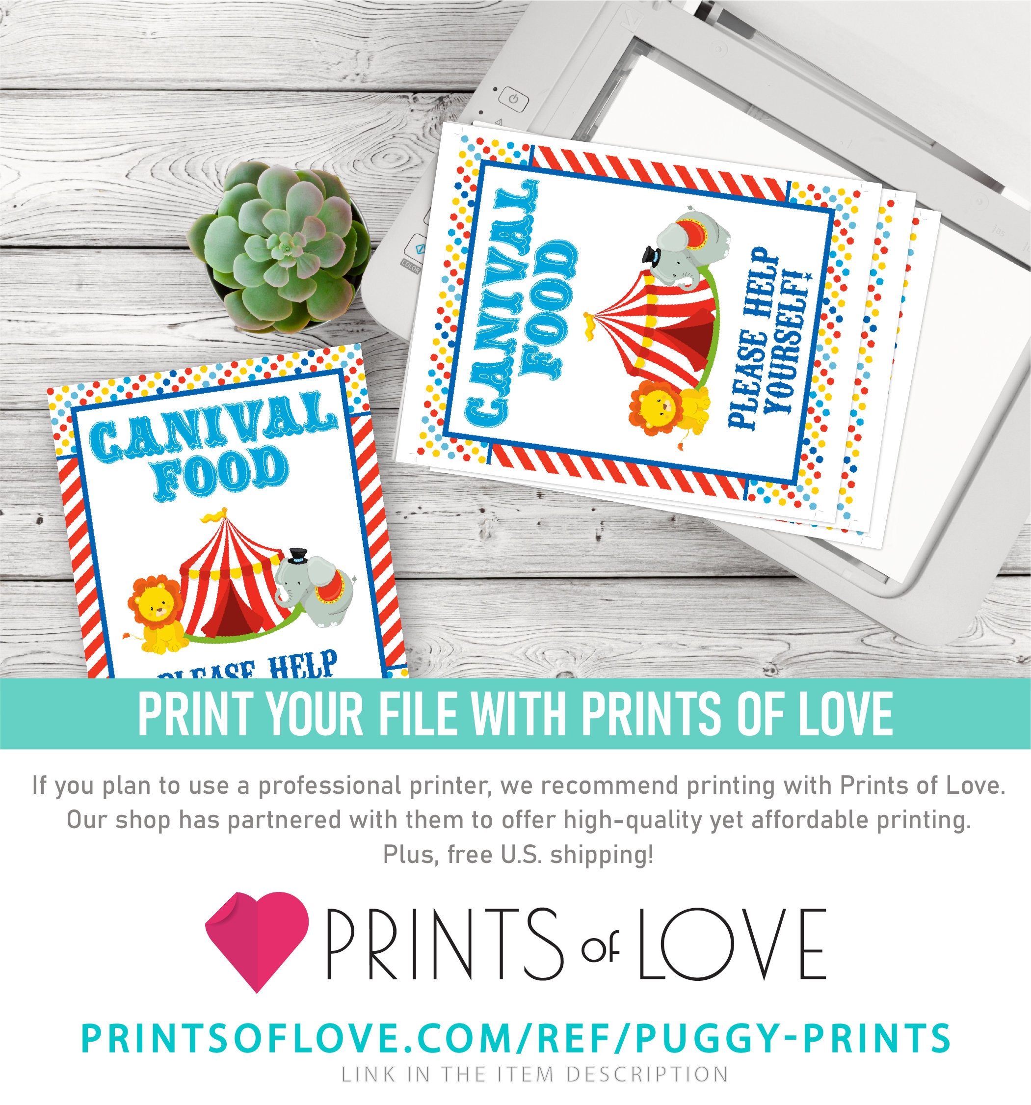 Carnival Food Sign Printable Circus Birthday Party Sign - Etsy
