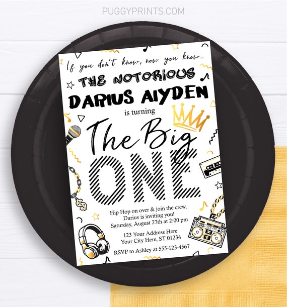 Notorious One Birthday Invitation Editable the Big One | Etsy
