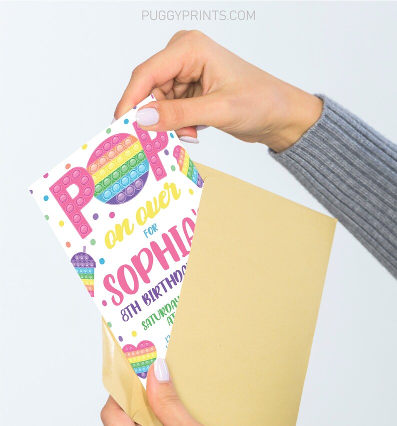 Pop It Birthday Invitation Editable Pop It Invitation | Etsy