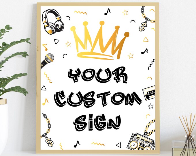 The Big One Birthday Sign, Big One Yard Sign, Hip Hop One Sign, Hip Hop ...