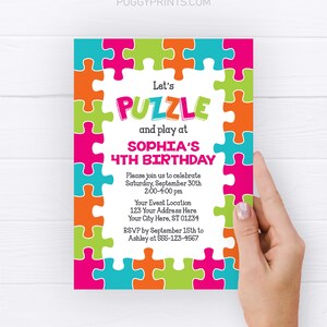 Puzzle Birthday Invitation, Editable Puzzle Invitation, Puzzle Party ...