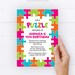 Puzzle Birthday Invitation, Editable Puzzle Invitation, Puzzle Party ...