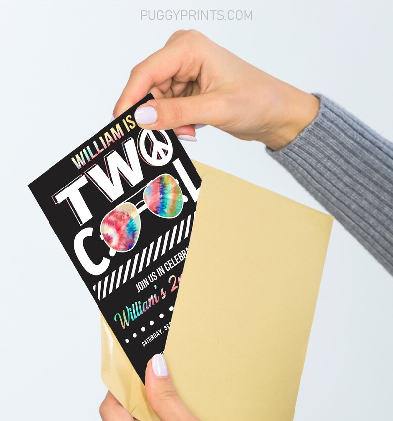 Two Cool Birthday Invitation Editable Two Cool Invitation | Etsy