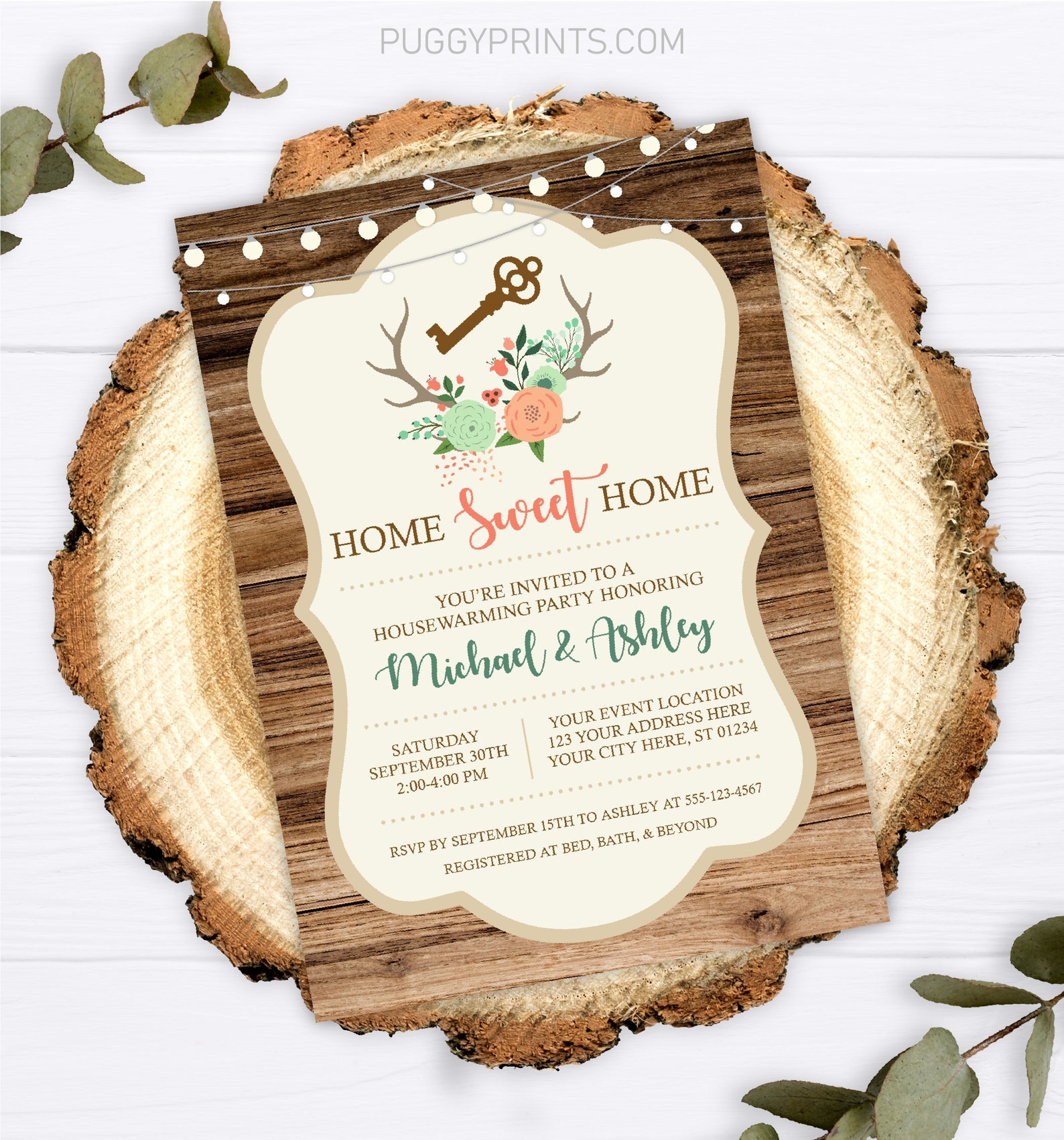 Rustic Housewarming Invitation Housewarming Invitation Key | Etsy