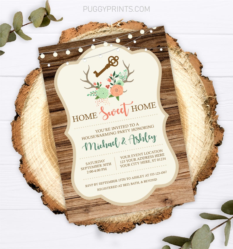 Rustic Housewarming Invitation Housewarming Invitation Key | Etsy
