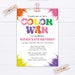 Color War Birthday Invitation Editable Template Online Instant Download ...