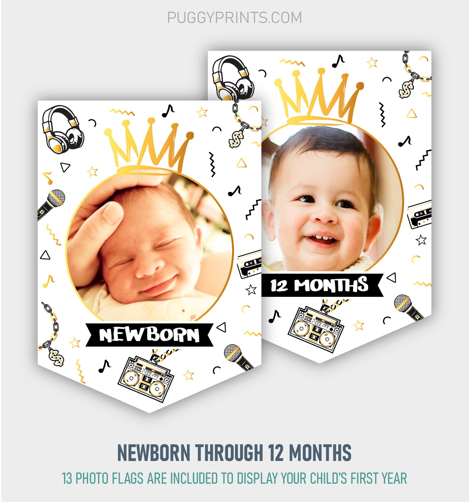 Notorious One Monthly Photo Banner Editable the Big One Hip - Etsy