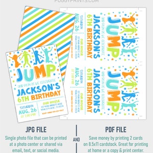 Jump Birthday Invitation, Editable Jump Invitation Template, Printable ...