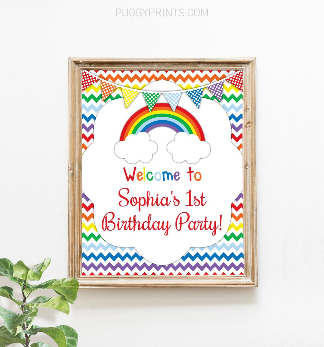 Rainbow Party Sign Editable Rainbow Welcome Sign Rainbow - Etsy