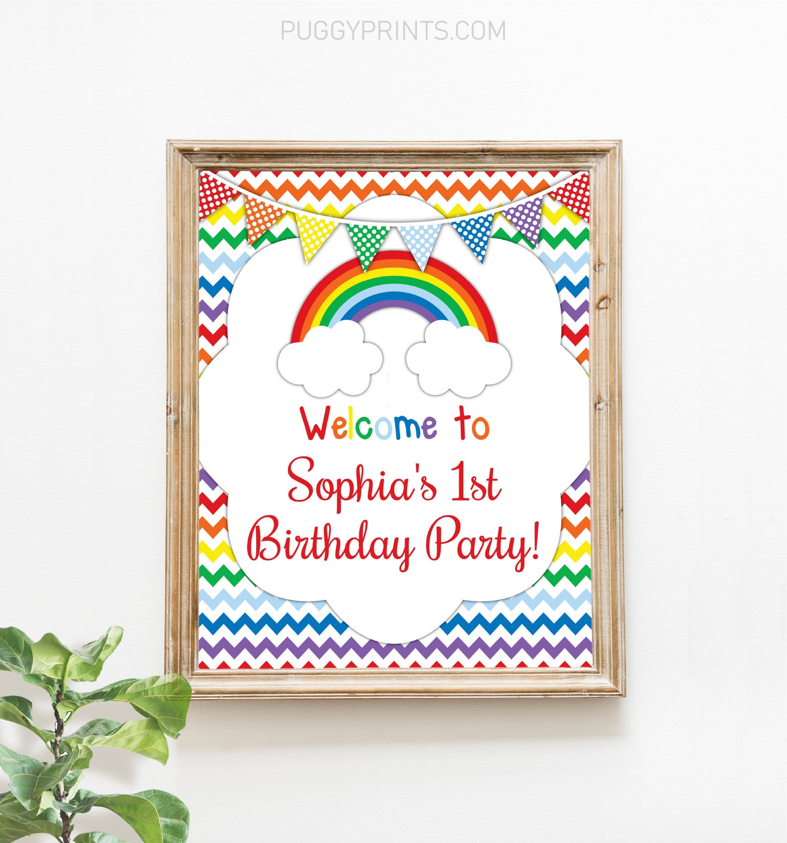 Rainbow Party Sign Editable Rainbow Welcome Sign Rainbow | Etsy