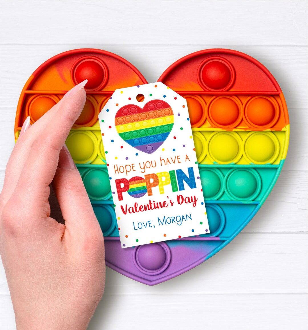 Valentine's Day Pop It Gift Tag, Editable Poppin Valentine's Day Favor ...