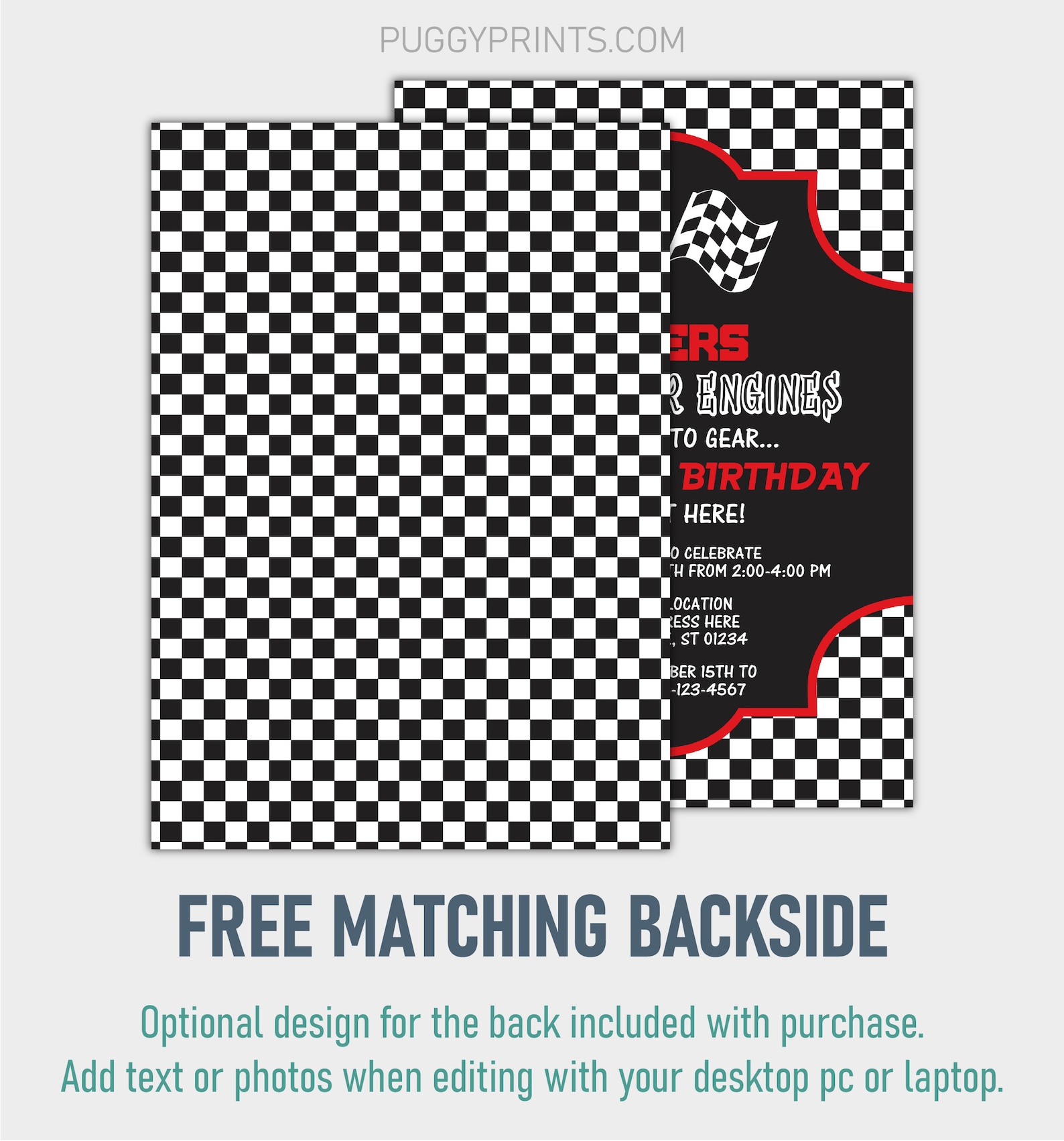 Racing Birthday Invitation Editable Racing Invitation - Etsy