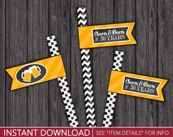 Editable Toothpick Flag Template // Favor Flags Drink Straw