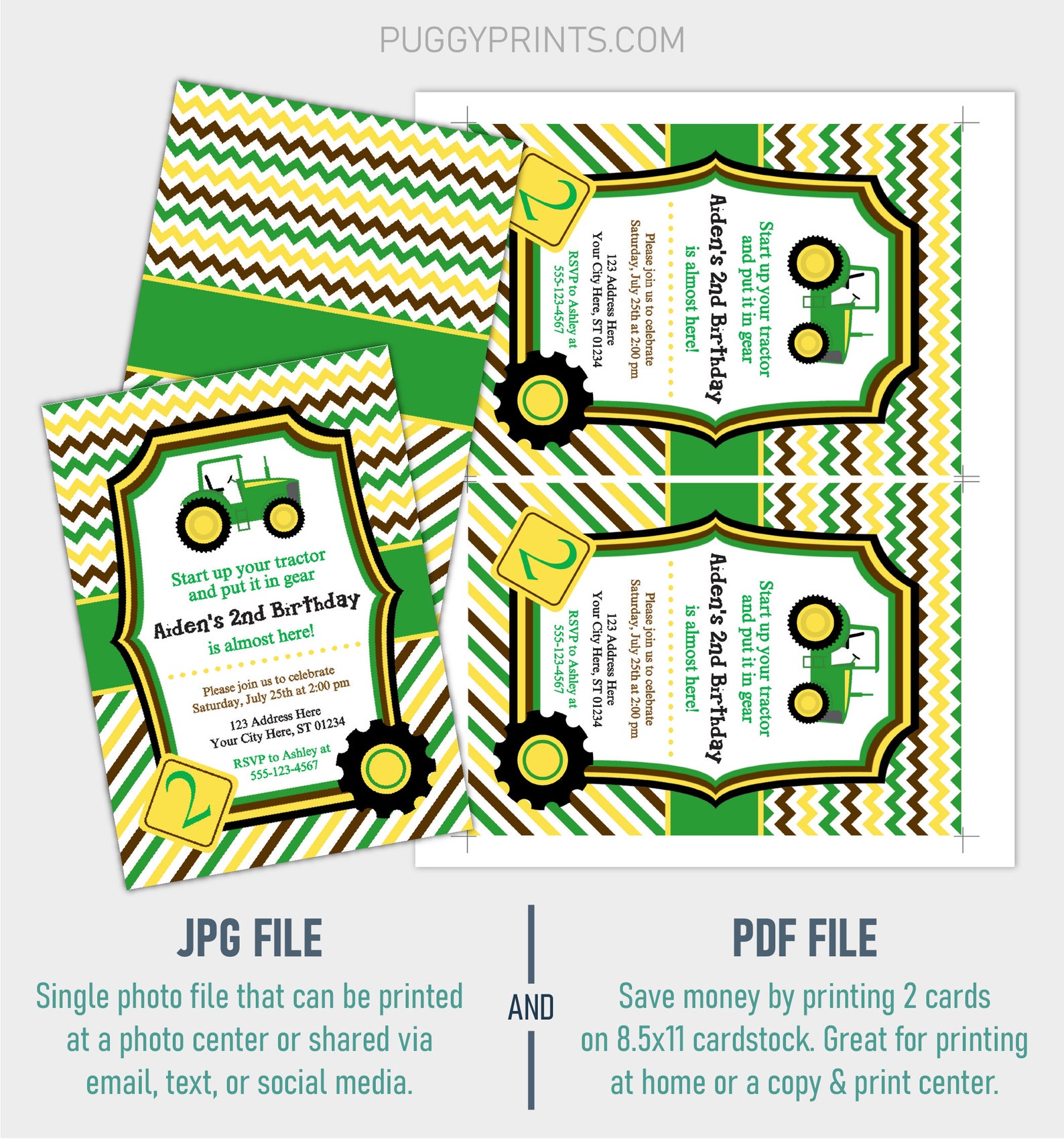 Tractor Birthday Invitation Editable Tractor Invitation - Etsy