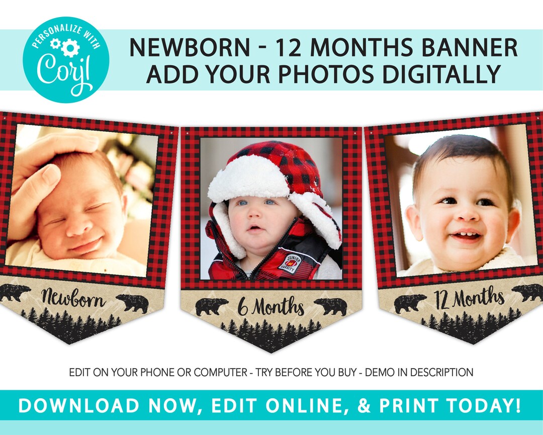 Lumberjack Monthly Photo Banner, Lumberjack Monthly Banner, First ...
