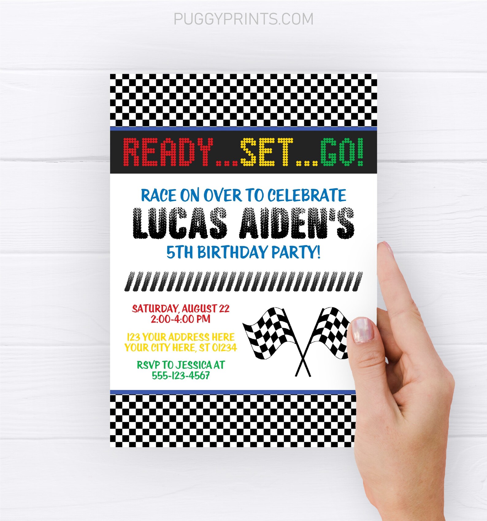 Racing Birthday Invitation Racing Invitation Race Car | Etsy