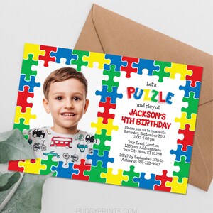 Puzzle Birthday Invitation, Editable Puzzle Invitation, Puzzle Party ...