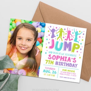 Jump Birthday Invitation Editable Jump Invitation Template - Etsy