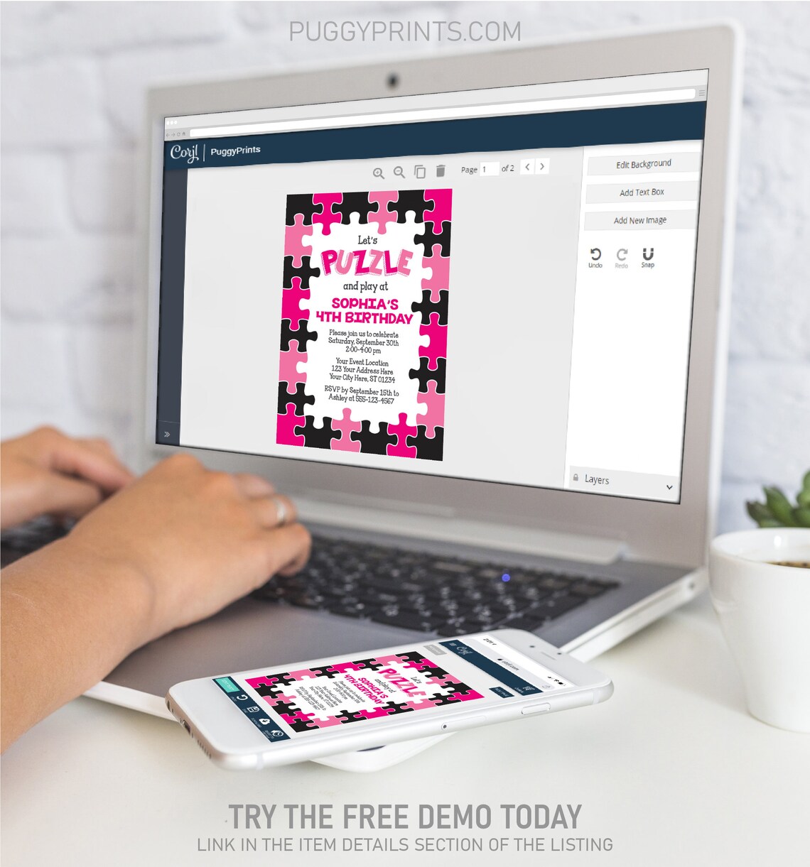 Puzzle Birthday Invitation Editable Puzzle Invitation Puzzle - Etsy