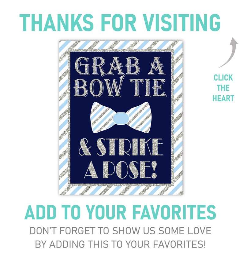 Grab a Bow Tie and Strike a Pose Photo Booth Sign Printable - Etsy