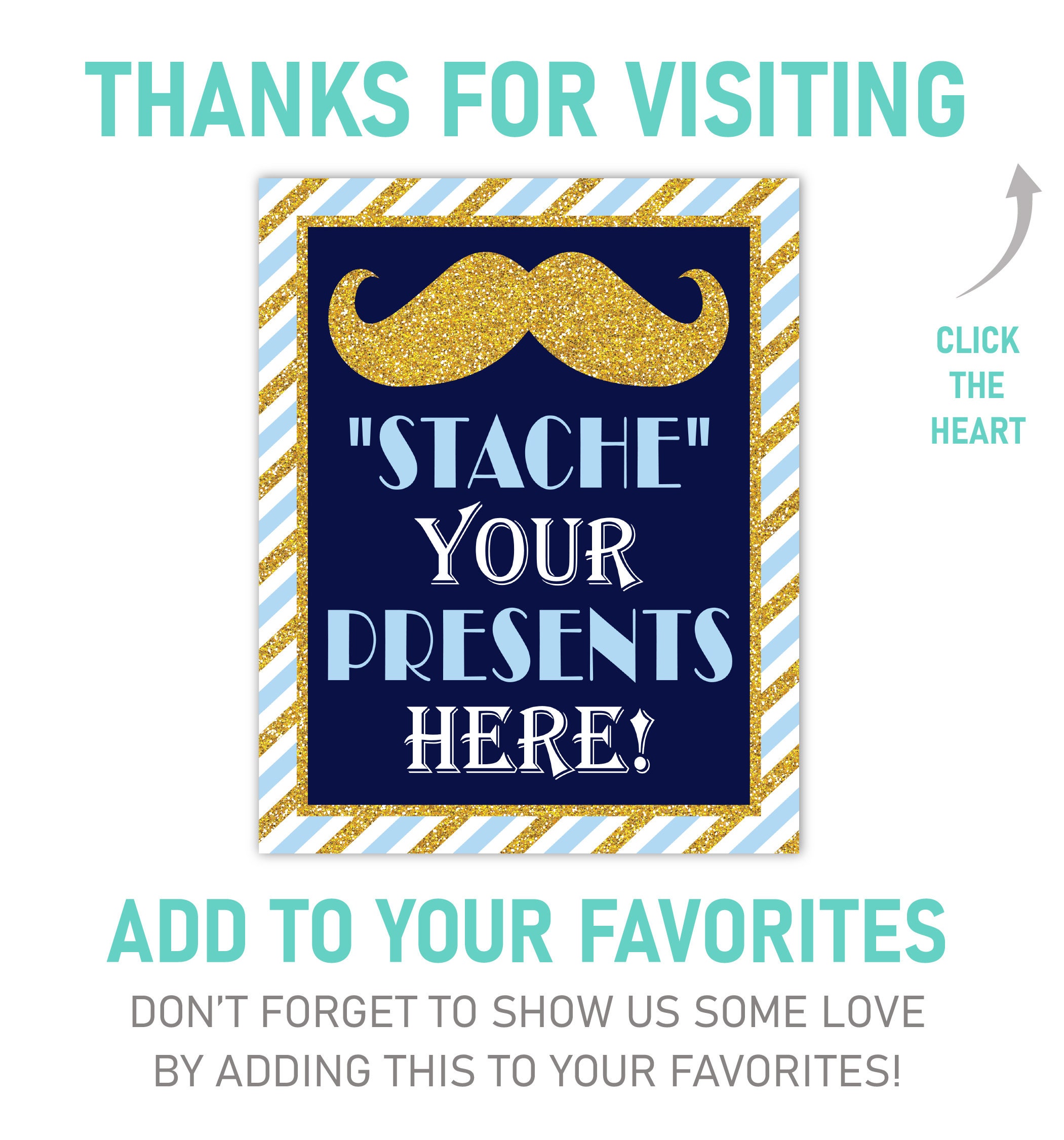 Stache Your Presents Here Sign Printable Mustache Birthday - Etsy Canada