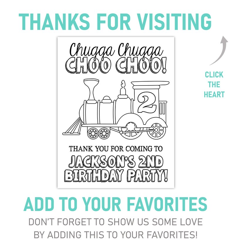 Train Birthday Coloring Page Editable Train Coloring Page - Etsy