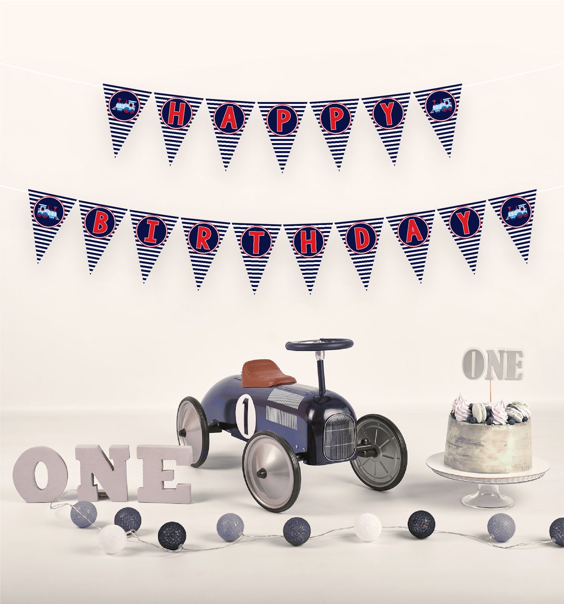 Train Happy Birthday Banner Printable Train Banner Train - Etsy