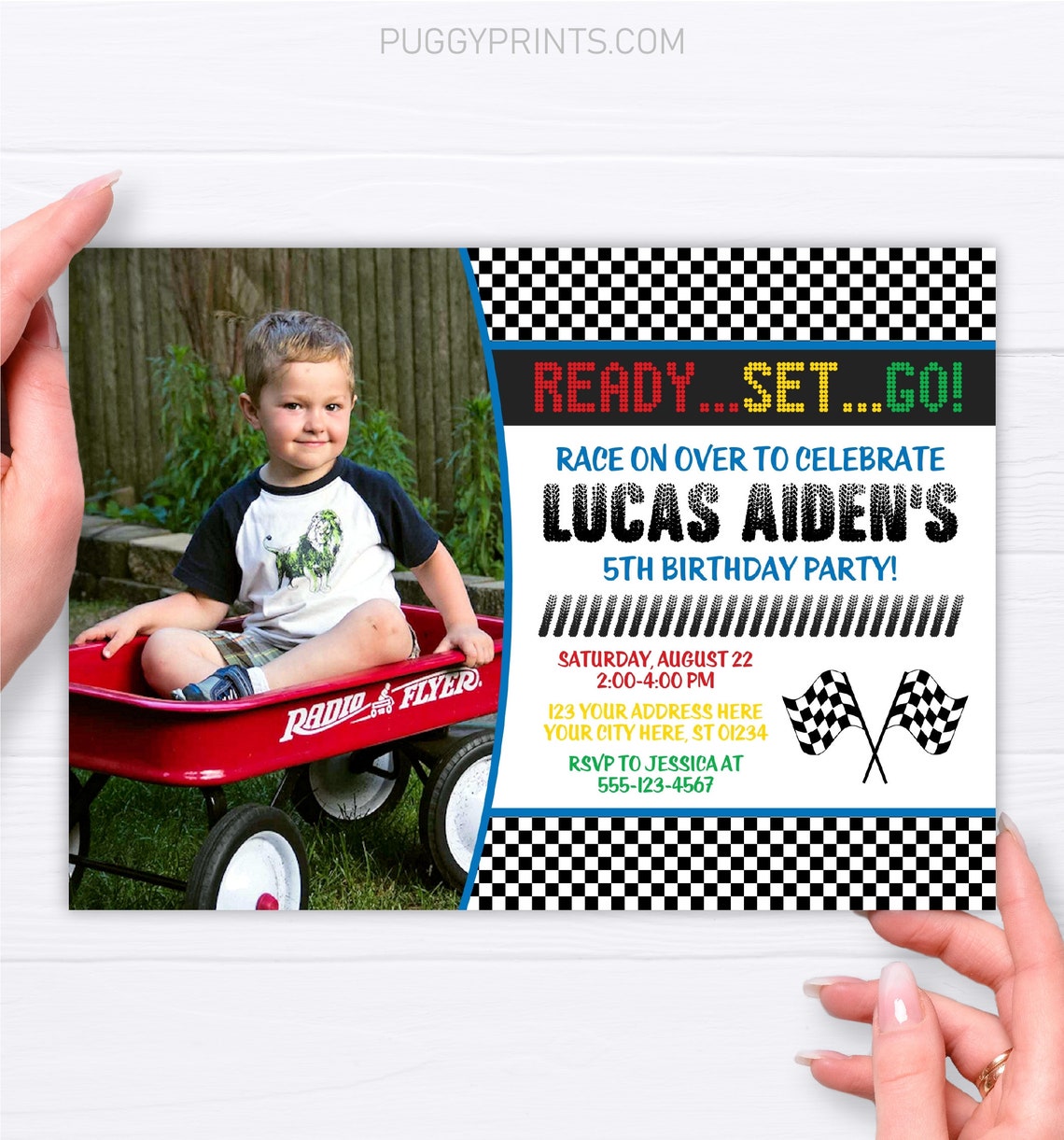 Racing Birthday Invitation Racing Invitation Go-kart - Etsy