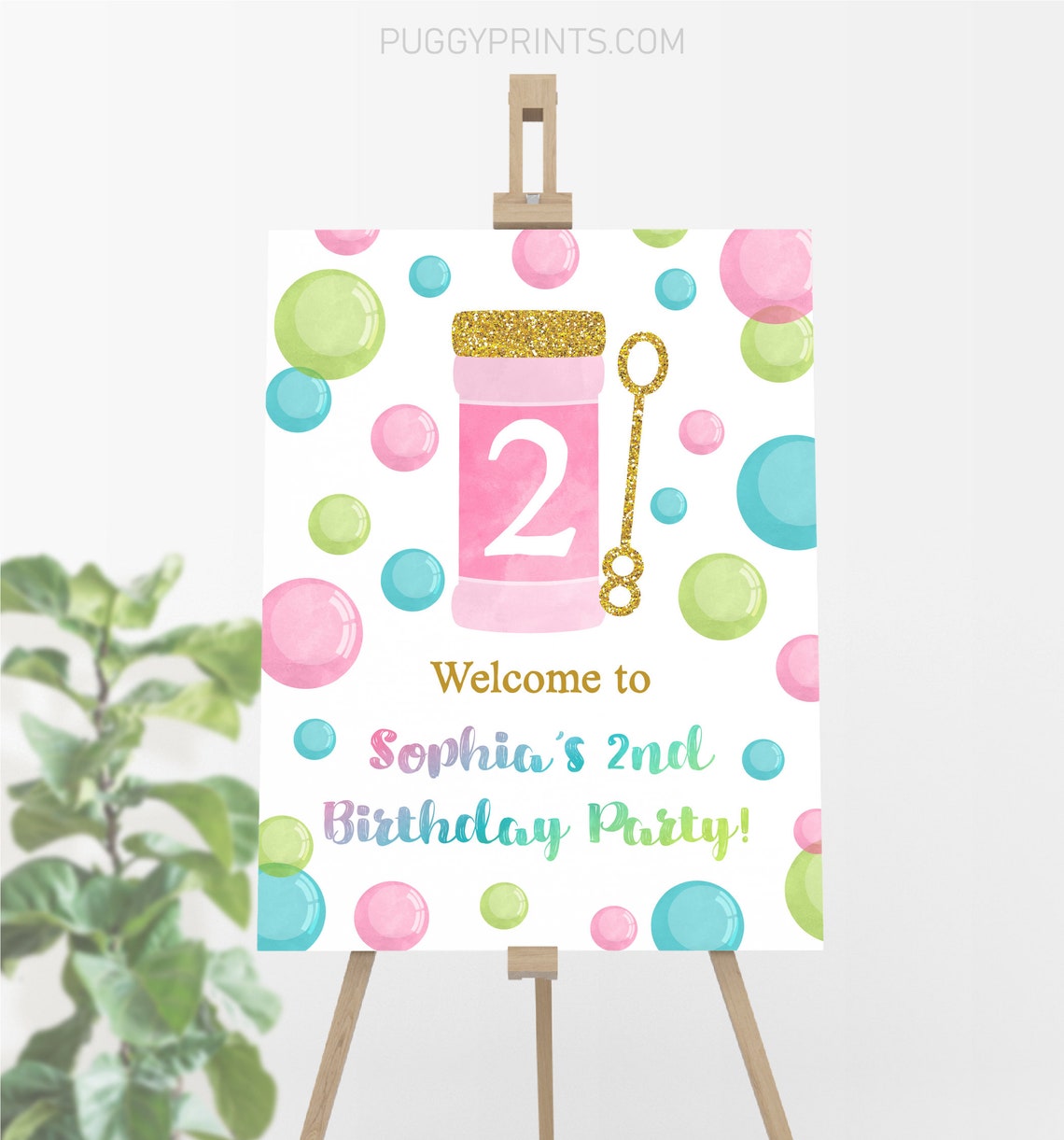 Bubble Birthday Welcome Poster Editable Bubble Welcome Sign - Etsy