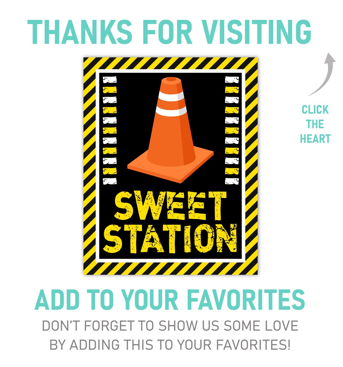 Sweet Station Sign Printable Construction Dessert Table Sign - Etsy