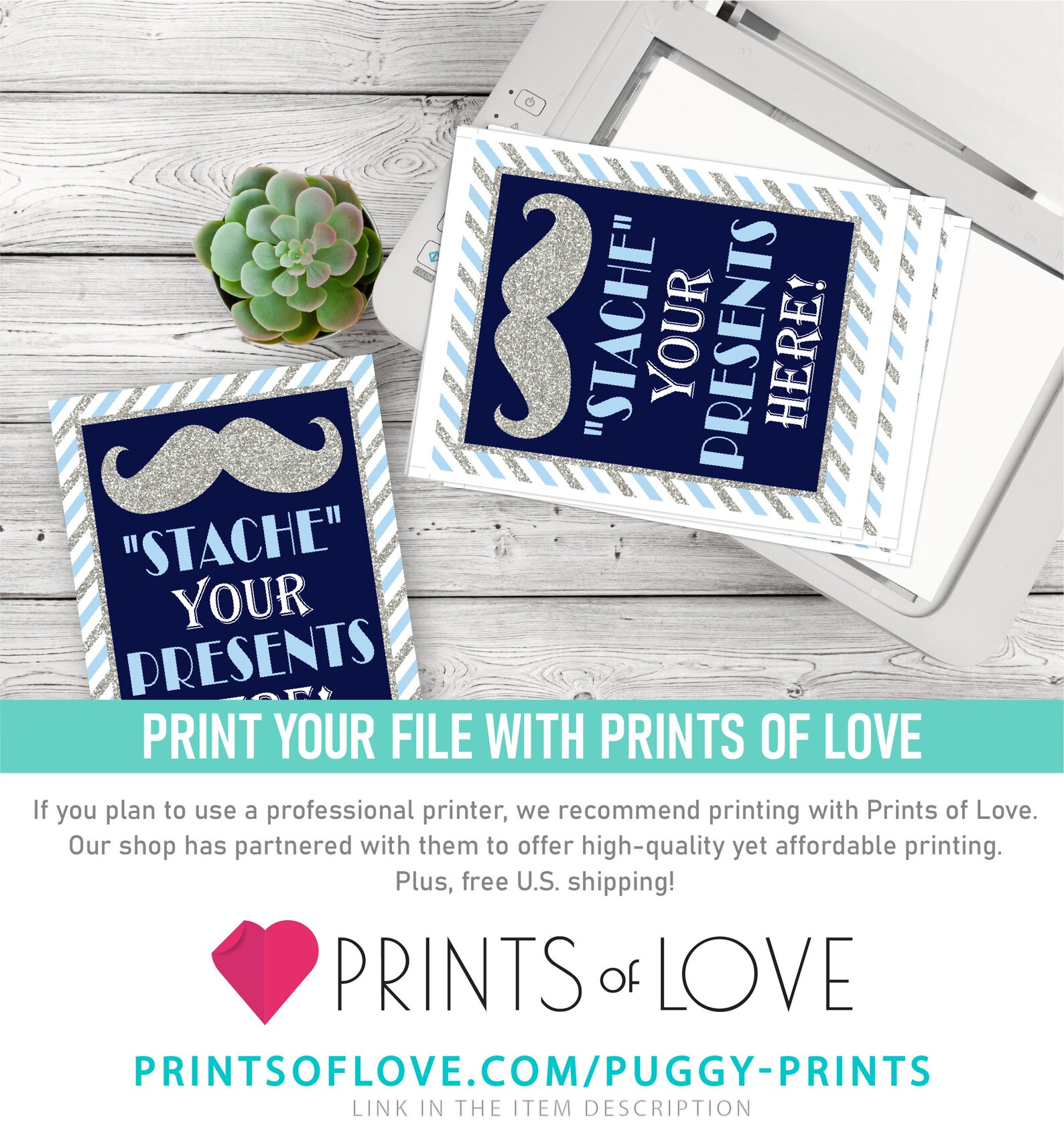 Stache Your Presents Here Sign Printable Mustache Birthday - Etsy