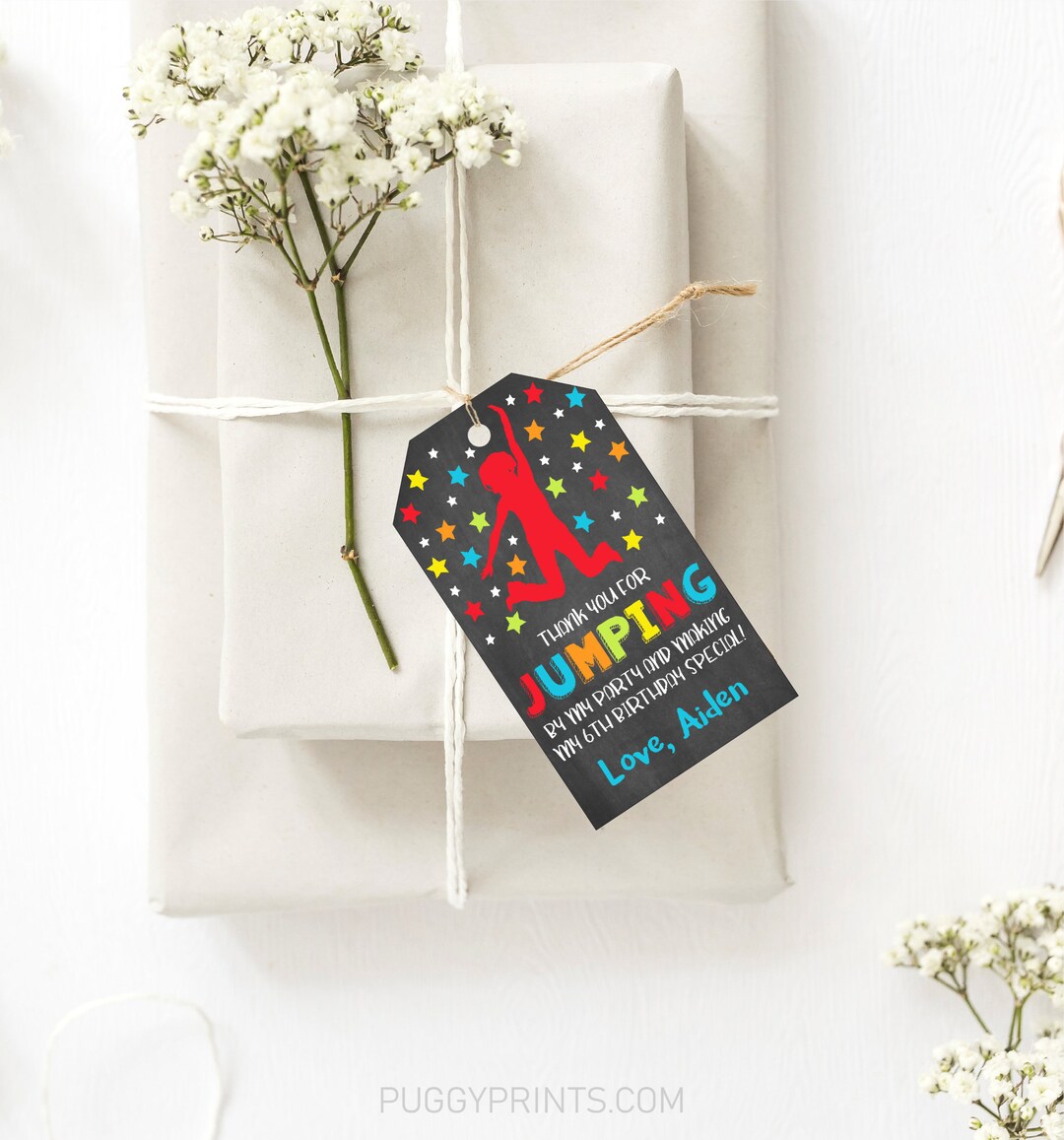 Jump Favor Tags, Jump Birthday Party Favors, Kids Jump Party, Jumping ...