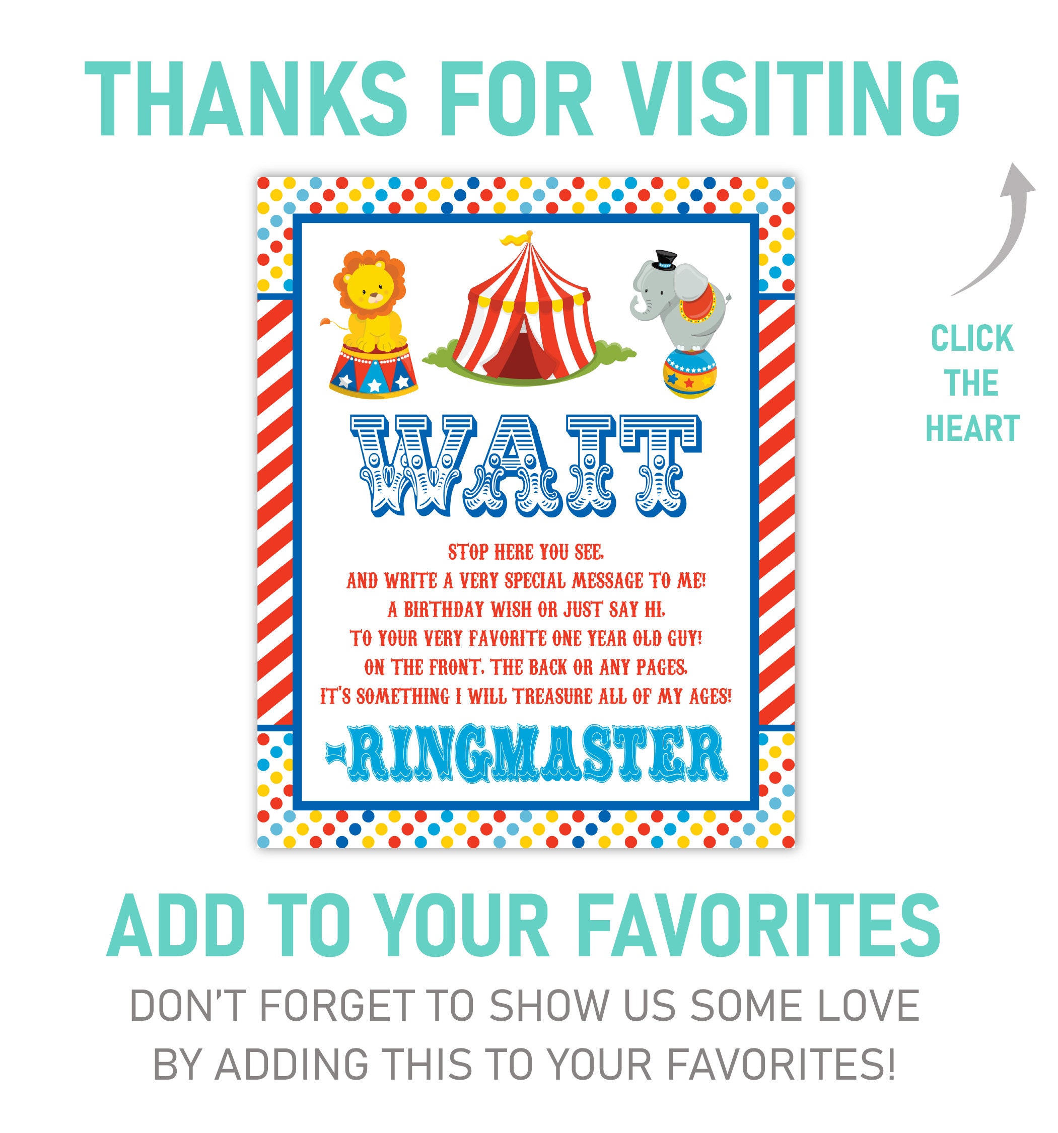 Circus Guest Book Sign for Carnival Birthday Printable | Etsy