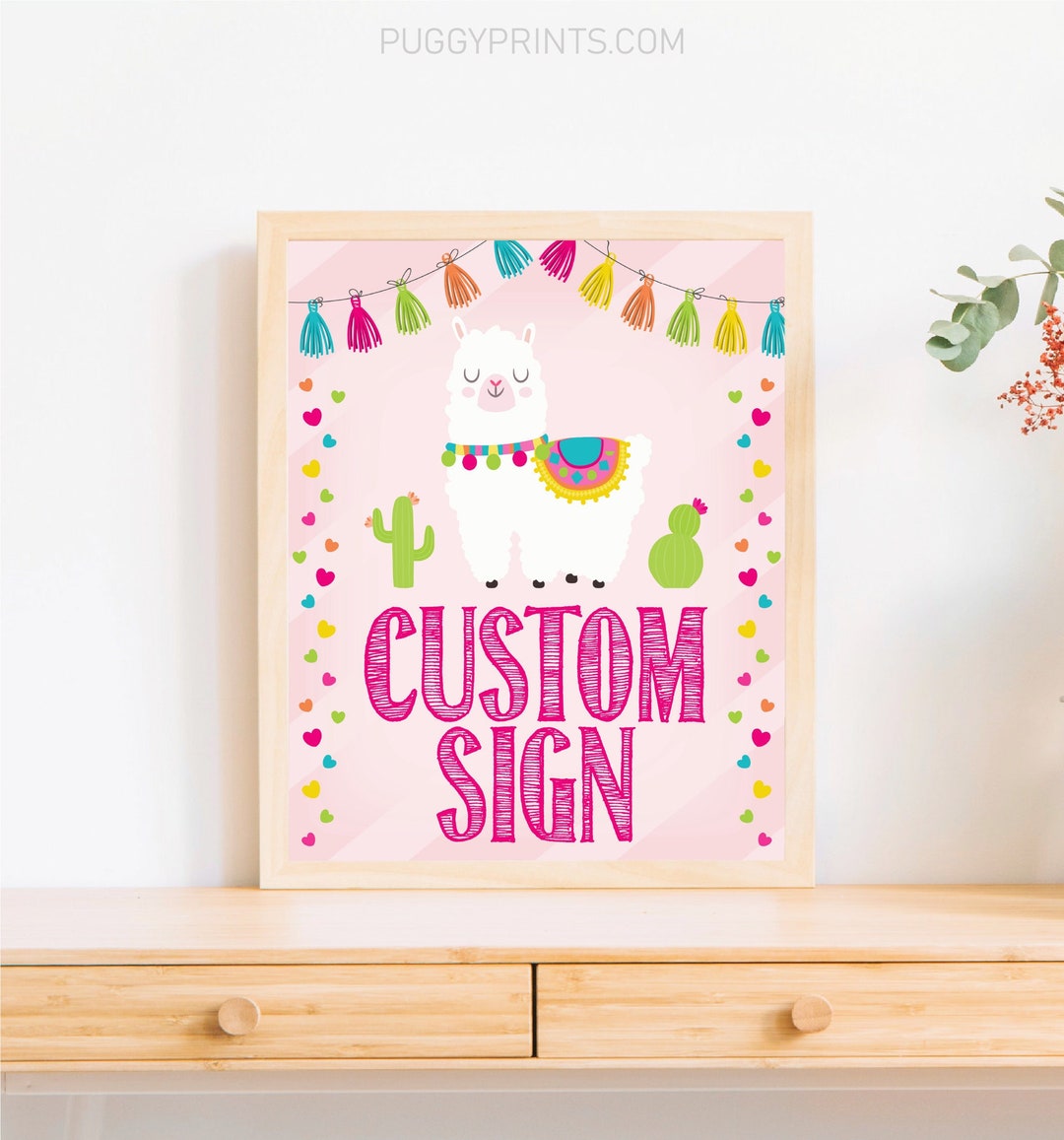 Llama Birthday Party Sign, Editable Llama Party Sign, Printable Llama ...