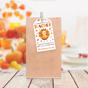 Thanksgiving Teacher Appreciation Gift Tags, Editable Thanksgiving ...