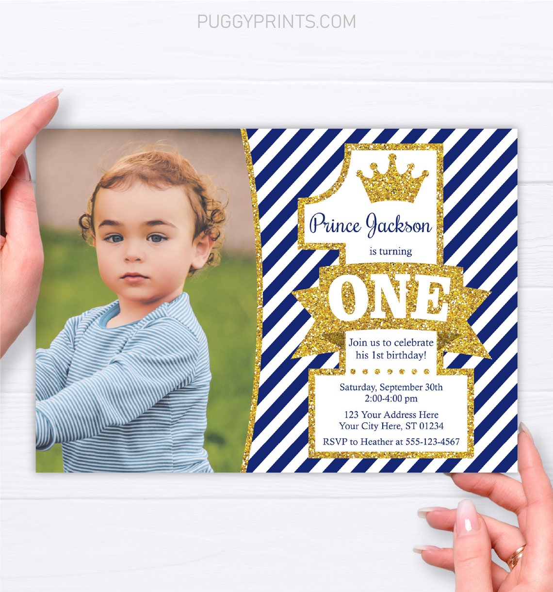 Prince 1st Birthday Invitation Editable Prince First Birthday - Etsy