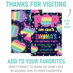 Pop It Birthday Invitation, Editable Pop It Invitation Template ...