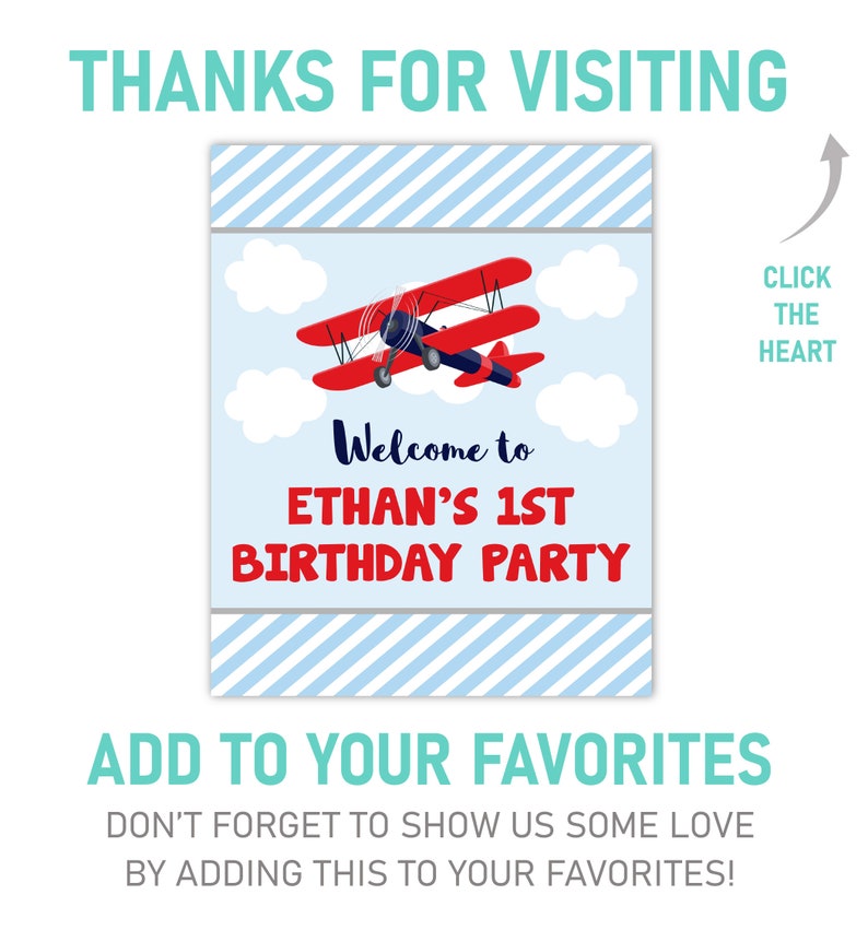 Airplane Welcome Sign Editable Airplane Birthday Party Sign - Etsy