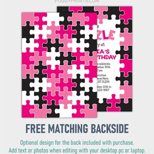 Puzzle Birthday Invitation, Editable Puzzle Invitation, Puzzle Party ...