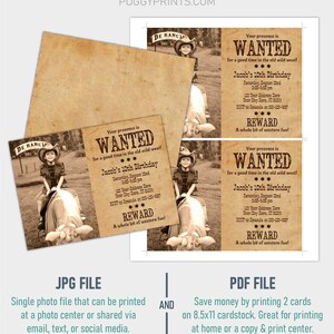 Wanted Poster Invitation Wanted Birthday Invitation Western - Etsy