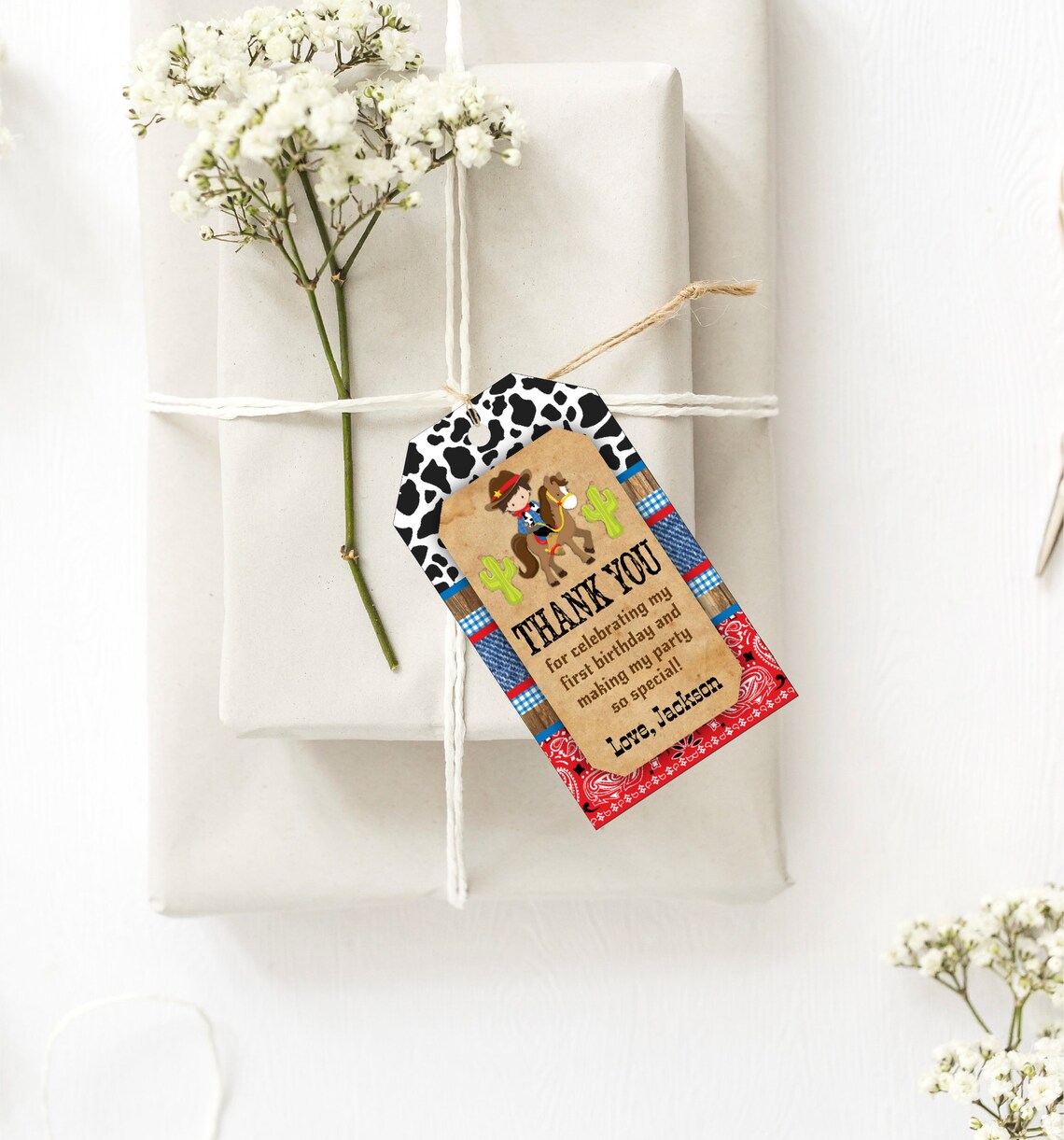 Cowboy Birthday Favor Tags Editable Cowboy Favor Tags - Etsy