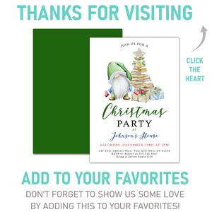Editable Christmas Party Invitation Template Printable Gnome - Etsy