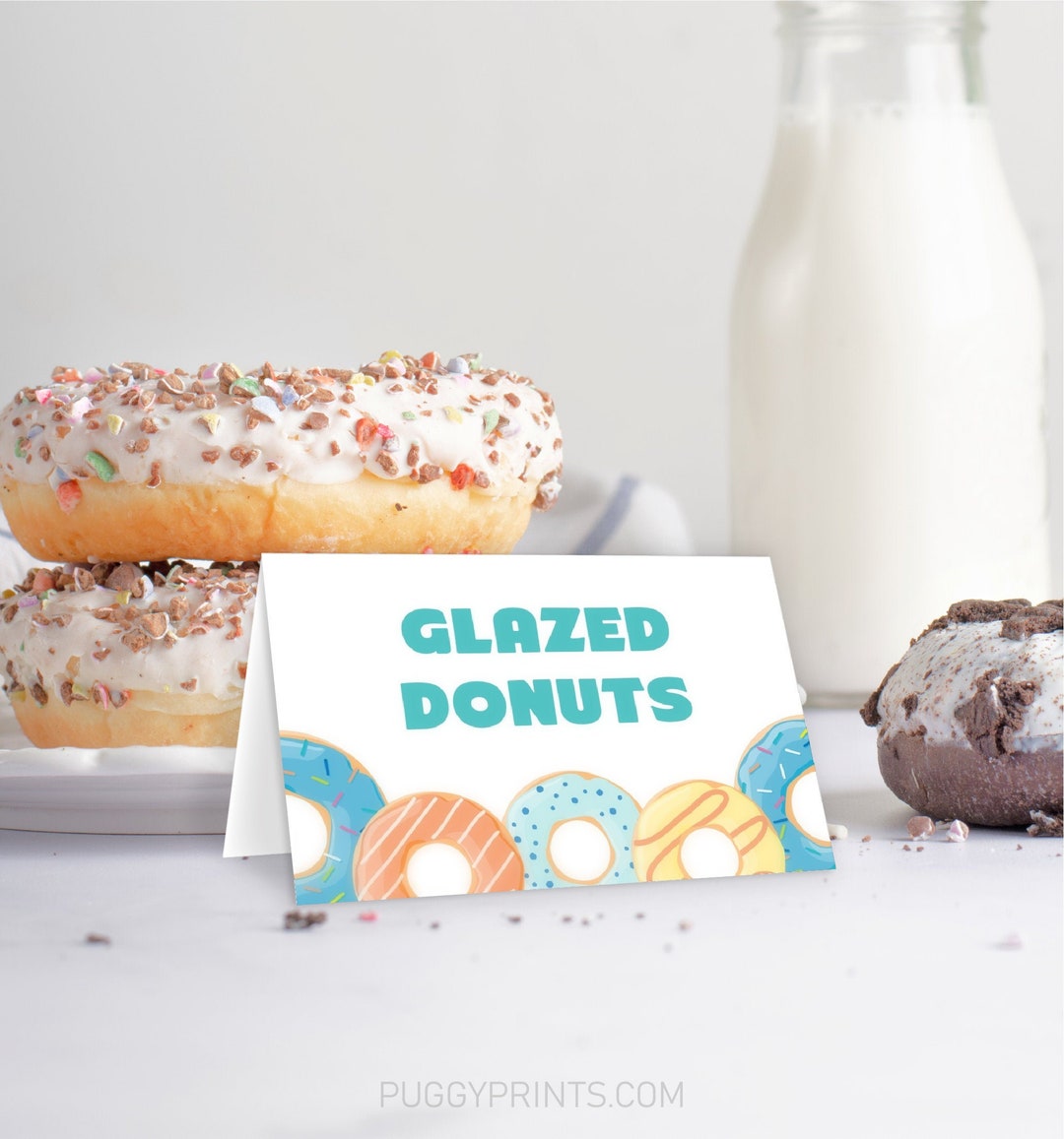 Donut Food Labels, Donut Tent Cards, Donut Place Cards, Donut Birthday ...