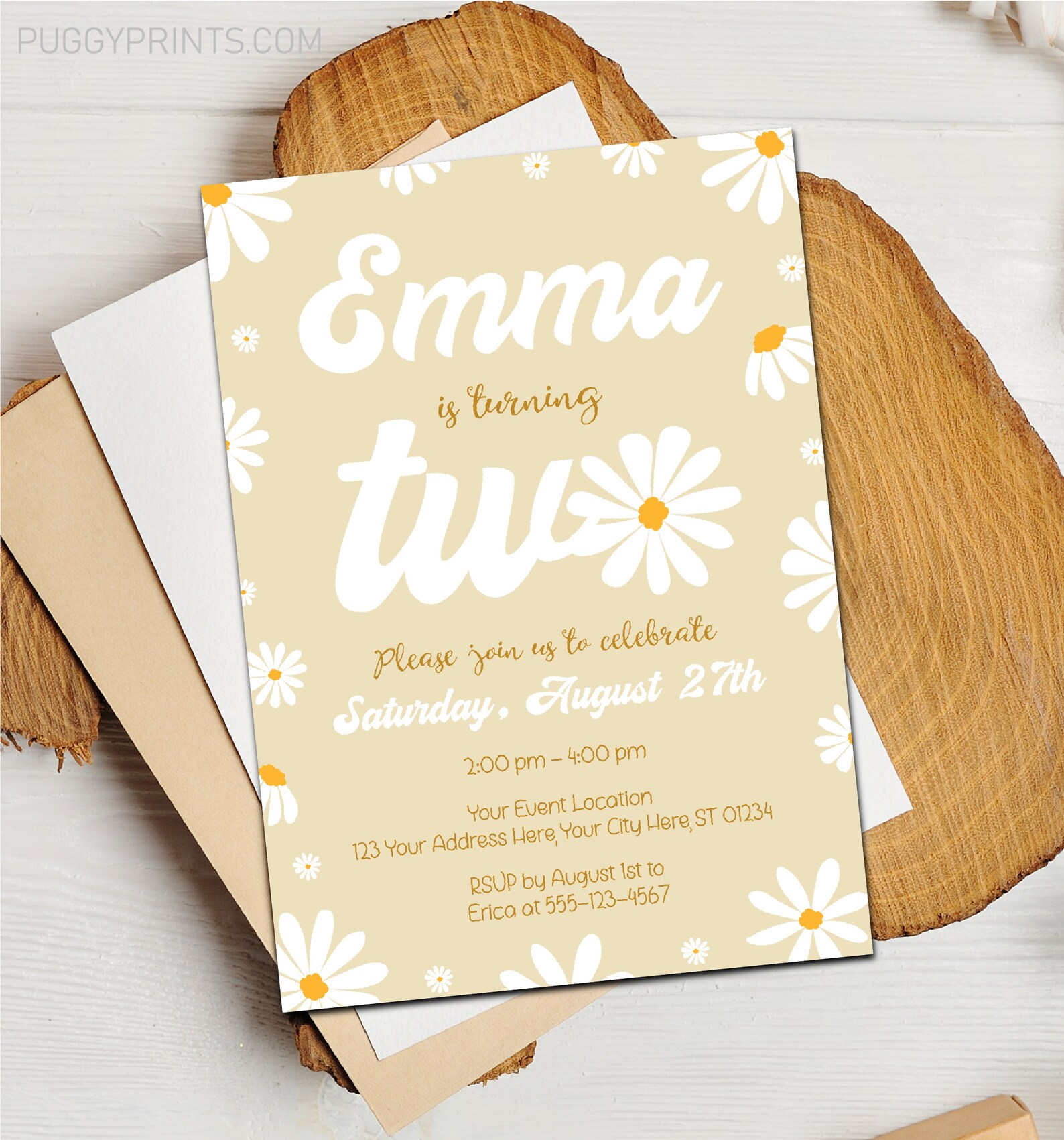 Retro Daisy Invitation Editable Daisy Invitation Template - Etsy