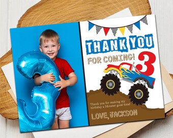 Modern Monster Truck Thank You Card Monster Jam Thank You - Etsy