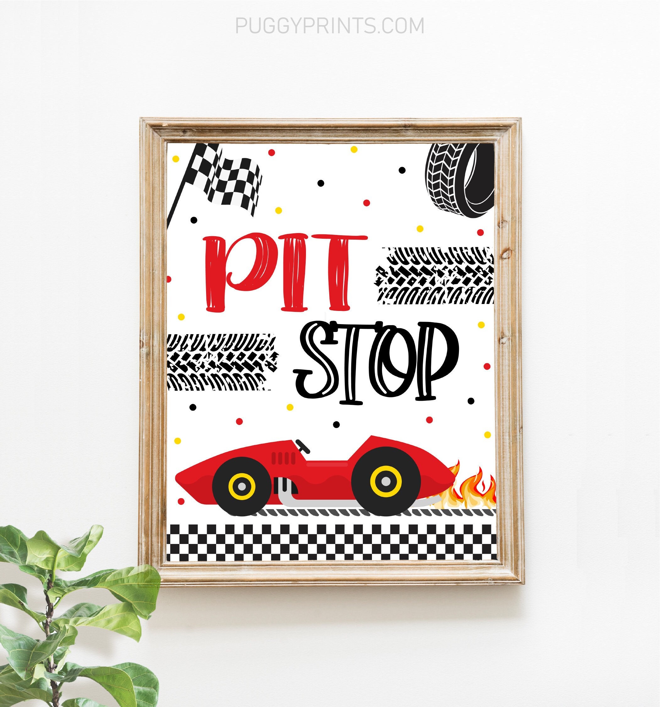 Race Car Pit Stop Only Sign Printable Racing Birthday Party - Etsy ...
