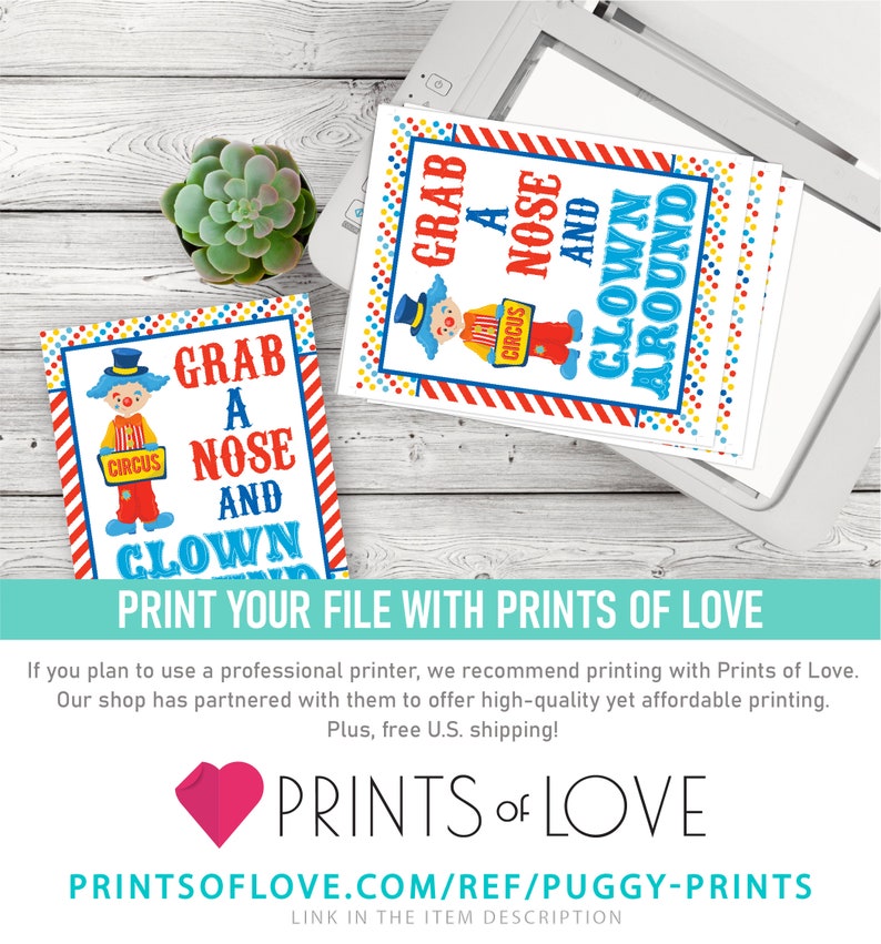 Grab a Nose and Clown Around Sign Printable Circus Photo Prop - Etsy