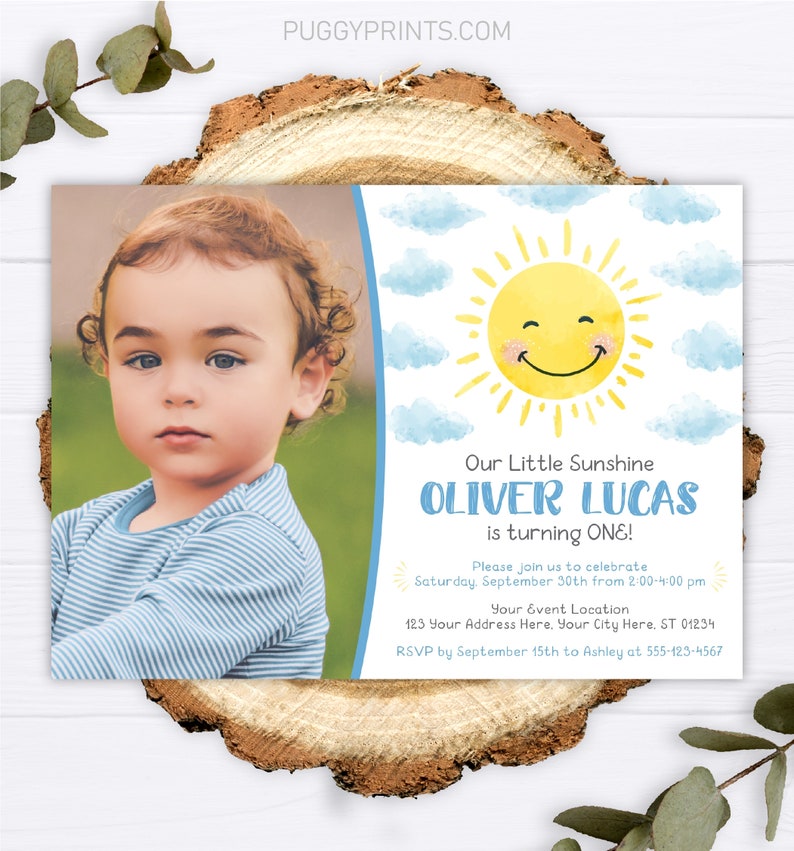 Sunshine Birthday Invitation Our Little Sunshine Invitation - Etsy